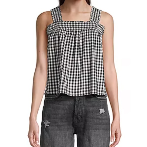 a.n.a | Tops | Ana Womens Gingham Xl Square Neck Sleeveless Tank Top ...